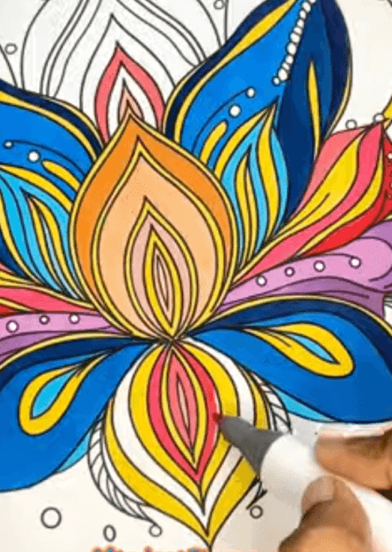 Beautiful Mandala Inspired Lotus Flower Coloring Page - Mindset Flow