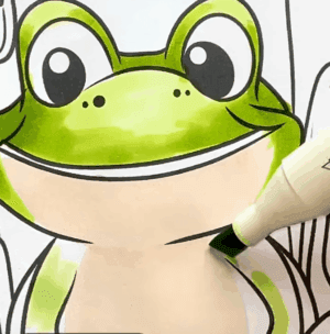 Cartoon Frog on Lily Pad Easter Coloring Page - Mindset Flow
