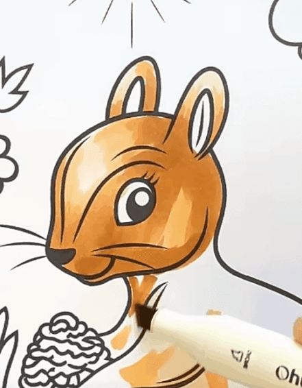 Cute Squirrel In Summer Solstice Nature Scene Coloring Page - Mindset Flow