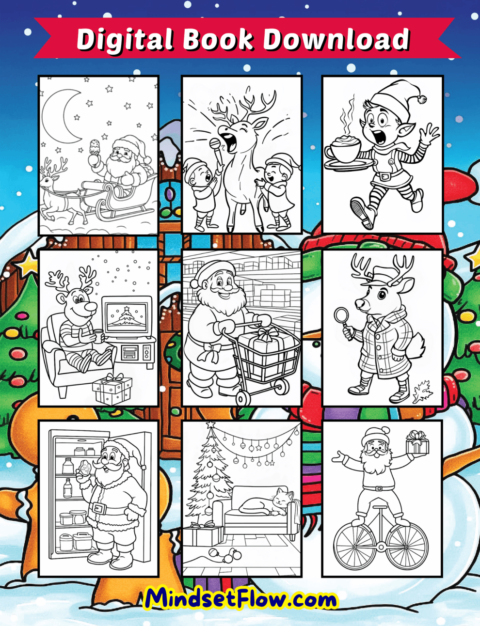 Christmas Coloring Book Mega Bundle | 3 Fun Printable Books for ...