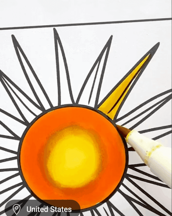 Floral Sunshine Summer Solstice Coloring Page - Mindset Flow