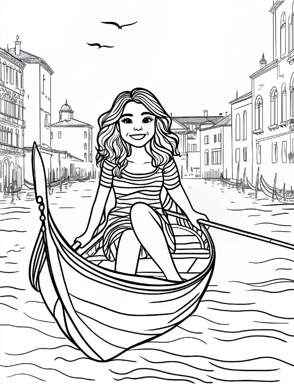 Gondolas In Venice Italy Coloring Page Sketch Coloring Page