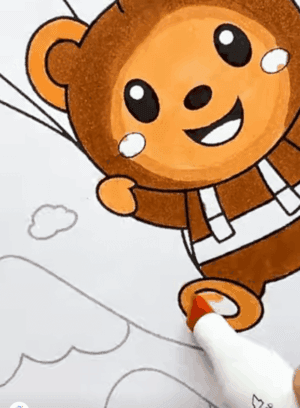 Kawaii Bear Paragliding Printable Coloring Page - Mindset Flow