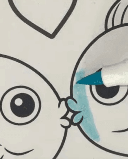 Romantic Fish Kissing Valentine Coloring Page - Mindset Flow