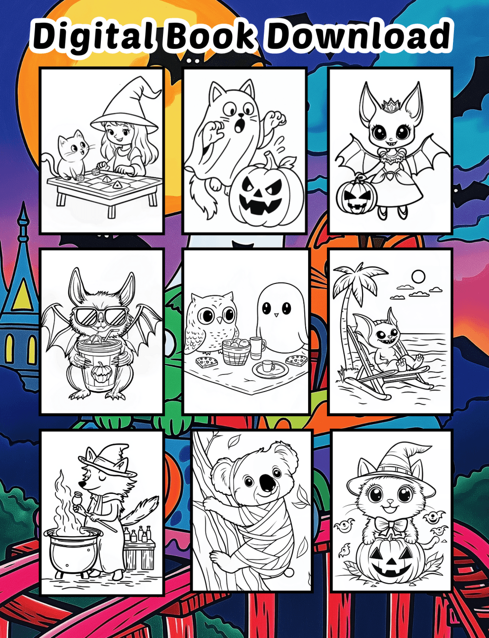 Spooky Hugs Halloween Coloring Book Digital Version - Mindset Flow