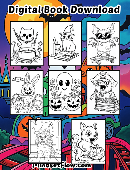Spooky Hugs Halloween Coloring Book Digital Version - Mindset Flow