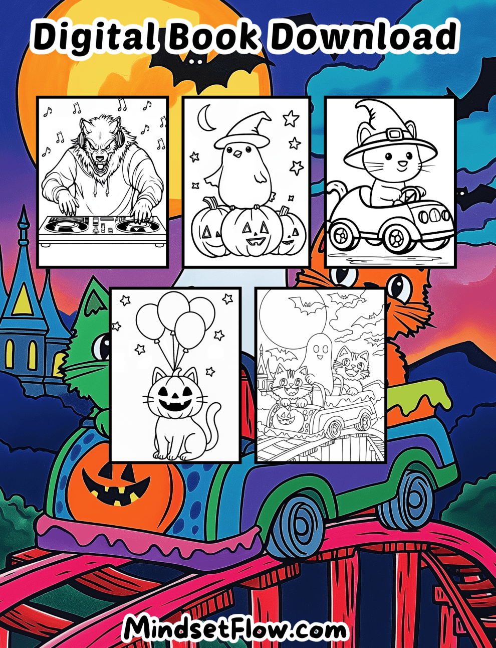 Spooky Hugs Halloween Coloring Book Digital Version - Mindset Flow